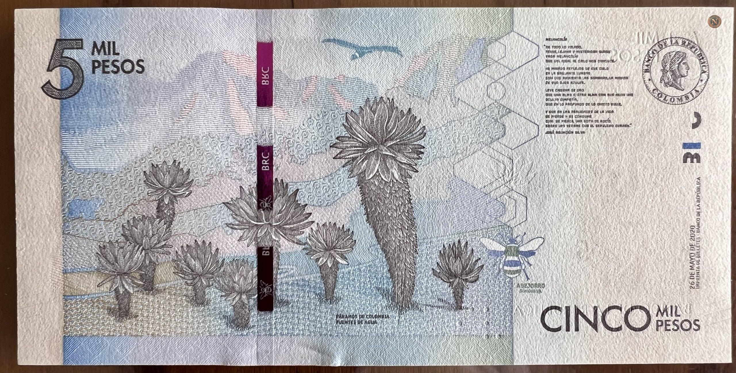 Billete 5000 pesos 2020 (5 mil pesos) – Numismaticol.com